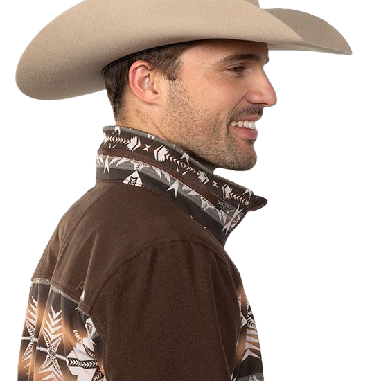 Powder River Outfitters Men's Aztec Dark Brown Softshell Jacket DM92C0