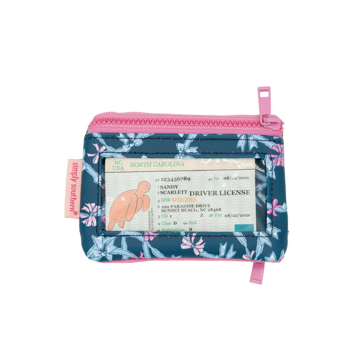 Simply Southern Ribbon Print Keychain ID Wallet 0225-BAG-IDWLT-RBBN