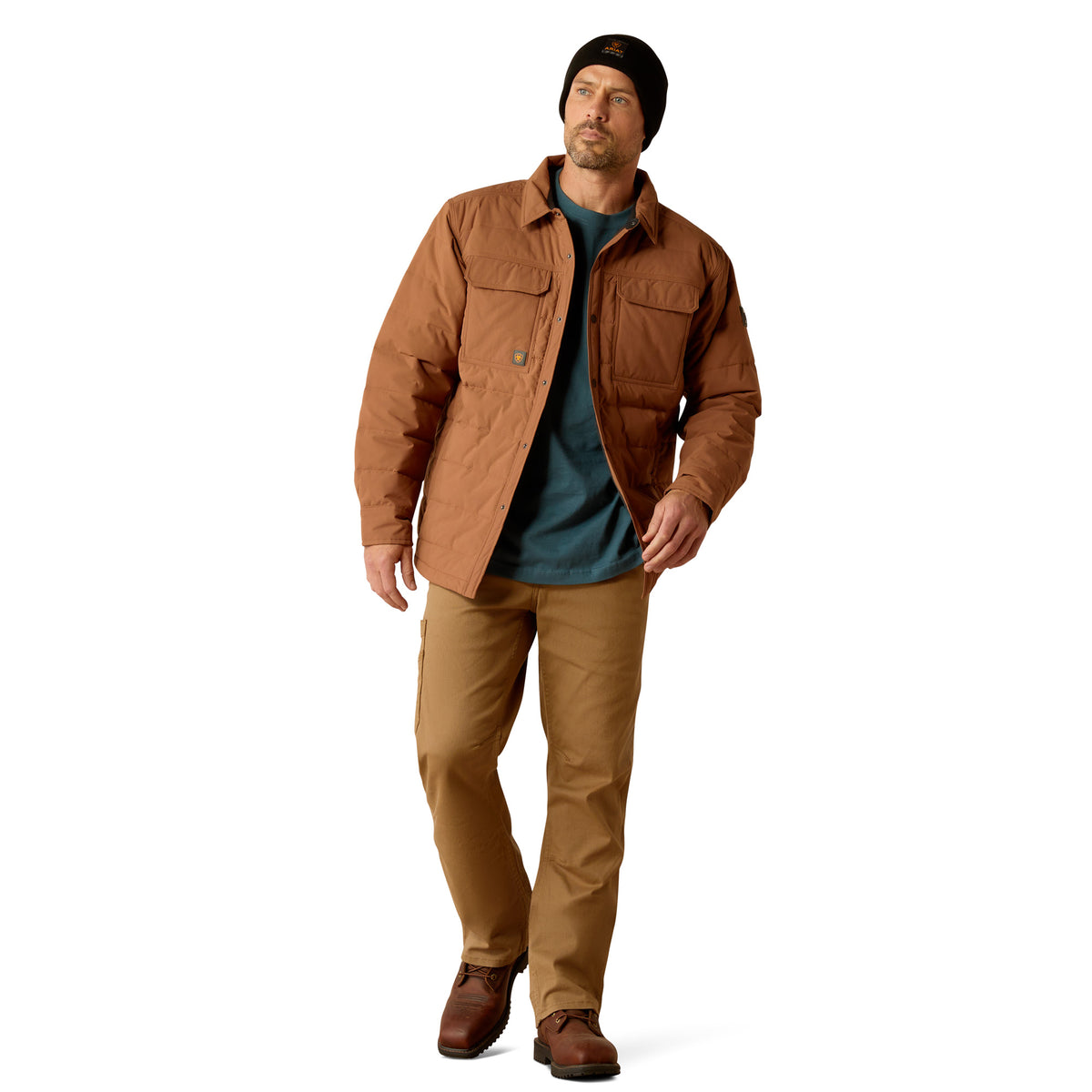 Ariat Men's Rebar Cordura Ripstop Aztec Brown Insulated Shirt Jacket 1