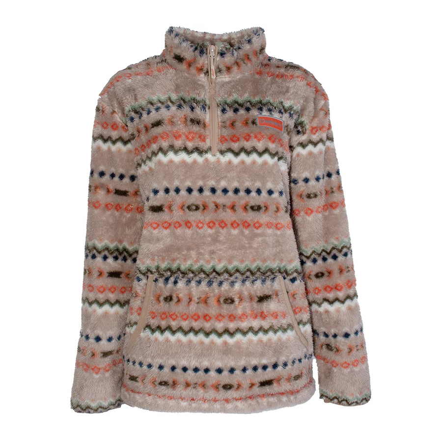 Hooey Youth Girl's Aztec Print Cream Fleece Pullover HFP016CRAZ-Y