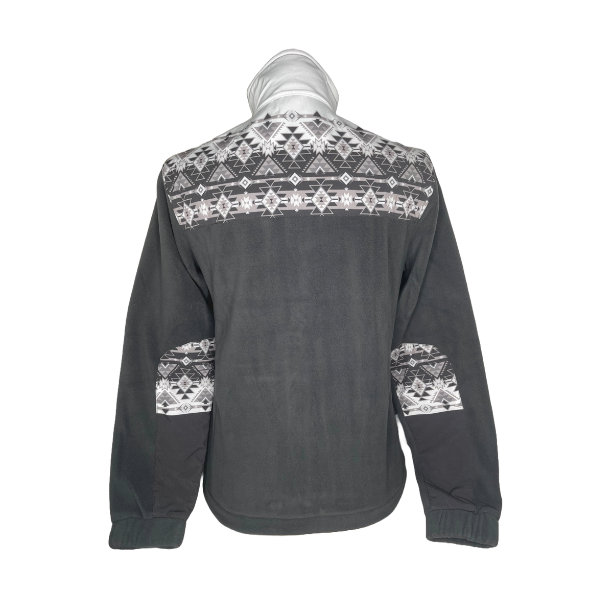 Hooey Men's Aztec Border Charcoal Grey & White Tech Fleece Jacket HJ12