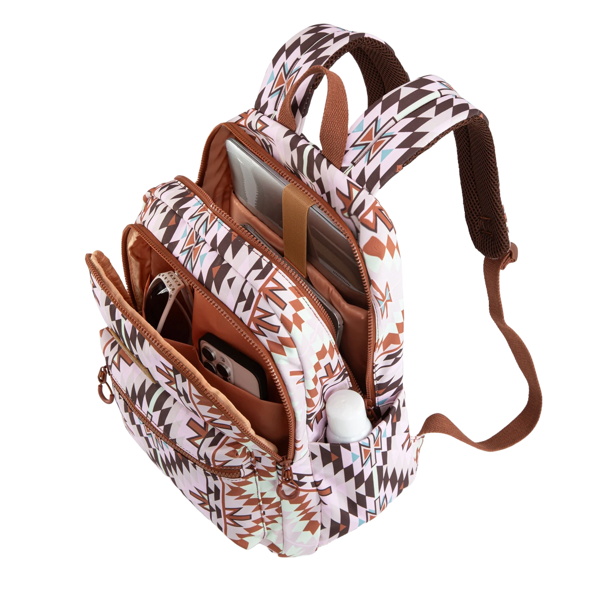 Wrangler Ladies Aztec Print Light Brown Backpack WG2206-9110LBR