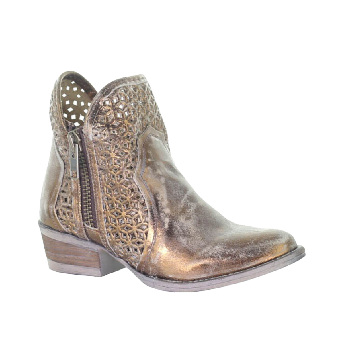 Circle G by Corral Ladies Copper Cutout Shortie Boots Q5129