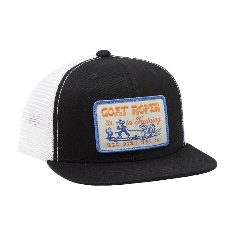 Red Dirt Hat Co. Youth Goat Roper Graphic Black Trucker Cap RDHC-Y27