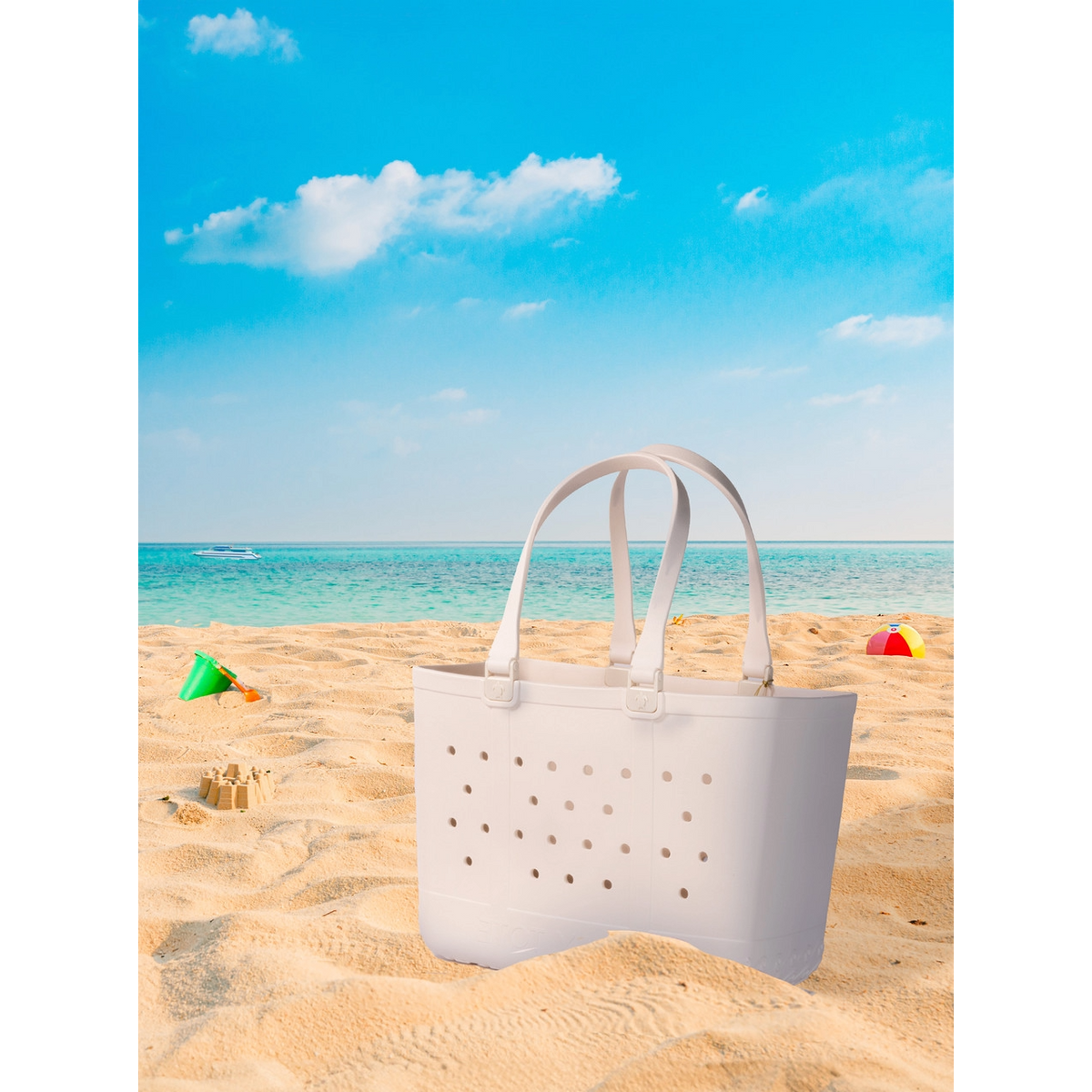 Simply Southern Ladies Shell White Beach & Pool Tote Bag 0125-SIMPLYTO