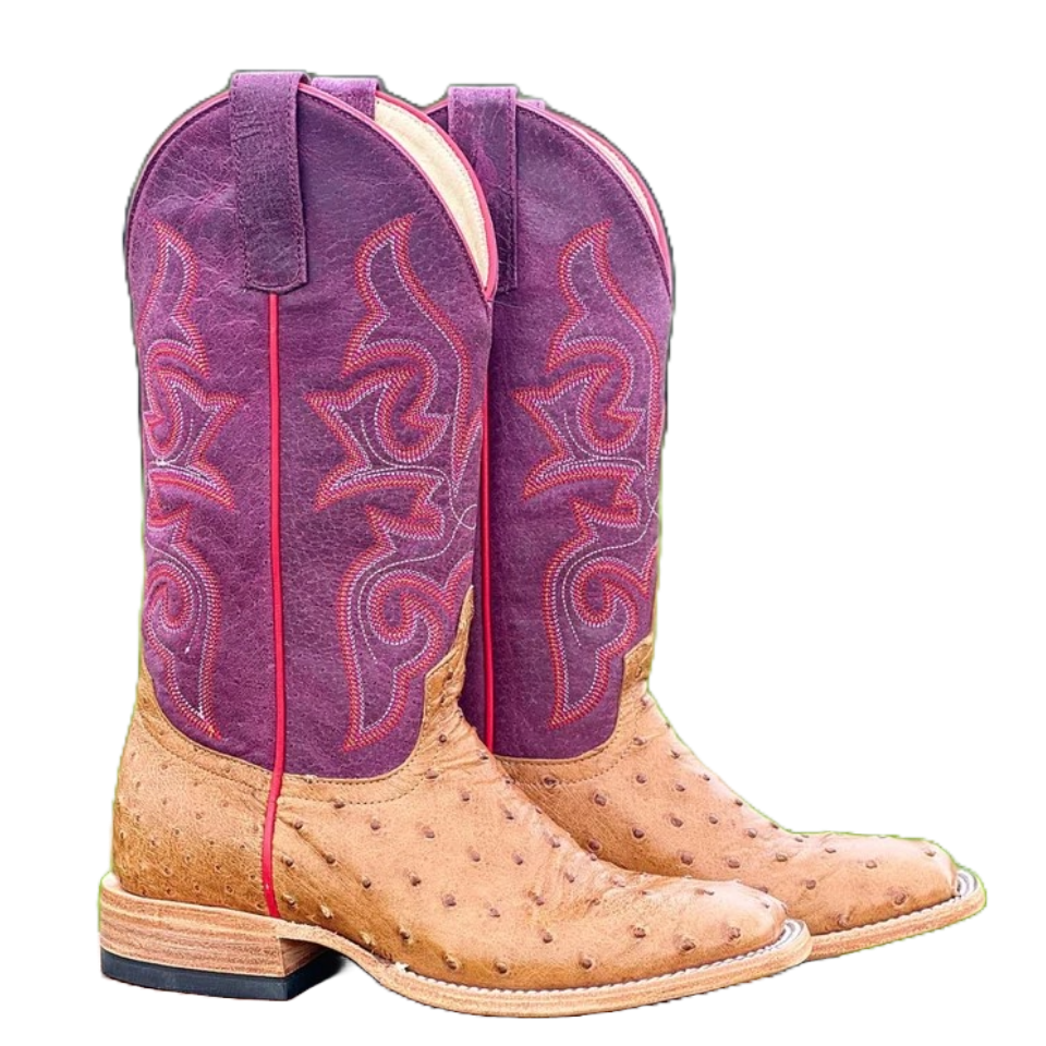 Macie Bean Ladies Antique Saddle Sangria Full Quill Ostrich Boots M203