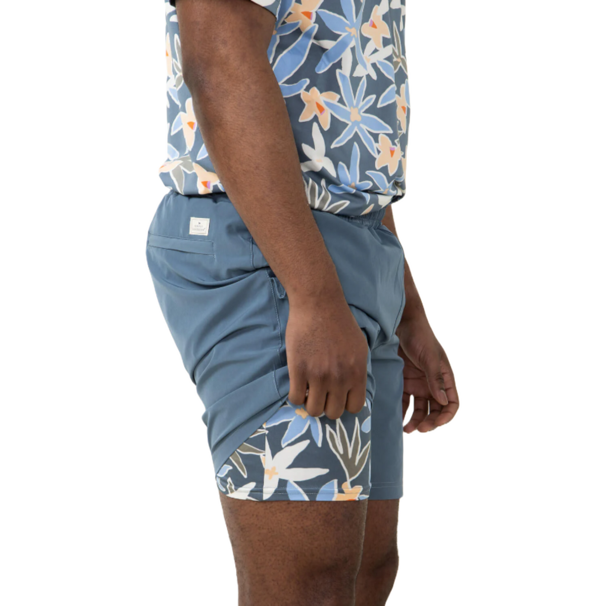 Simply Southern Men's Tropical Lined Blue Short 0124-MN-LINEDSHORT-TRO
