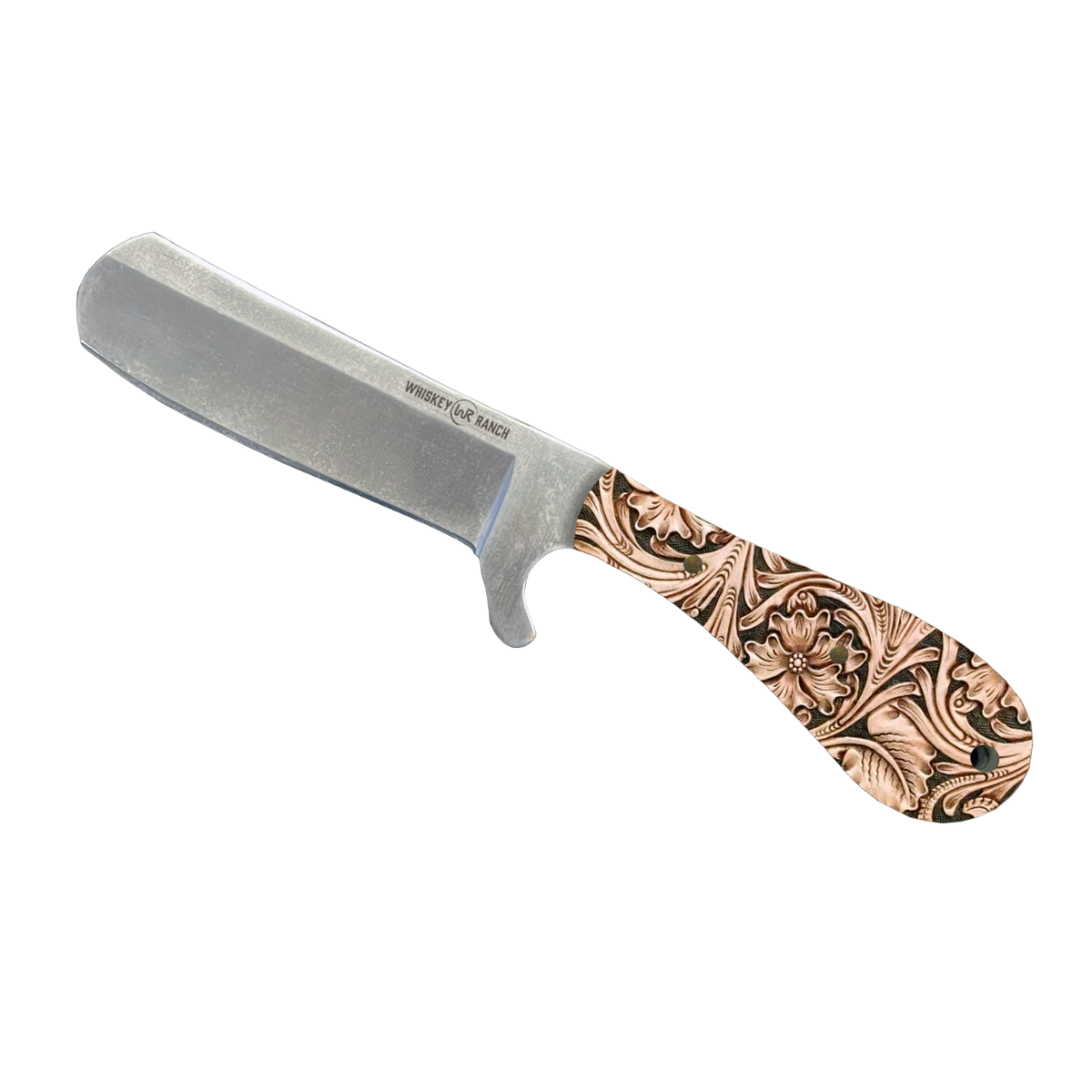 Whiskey Bent Floral Tooled Handle Bullcutter Knife WB41-03