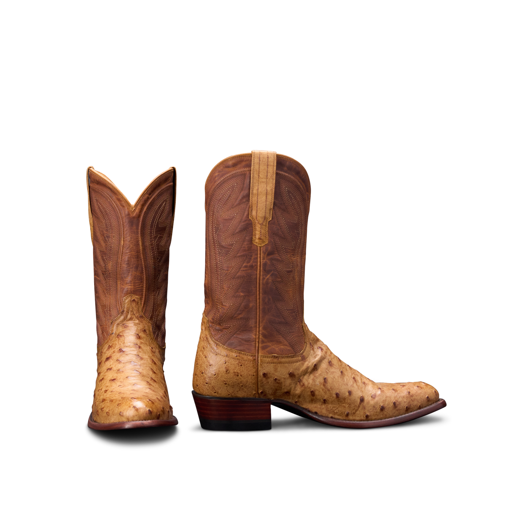 Tecovas Men's The Wyatt Cedar Brown Ostrich Western Boot 10077CED