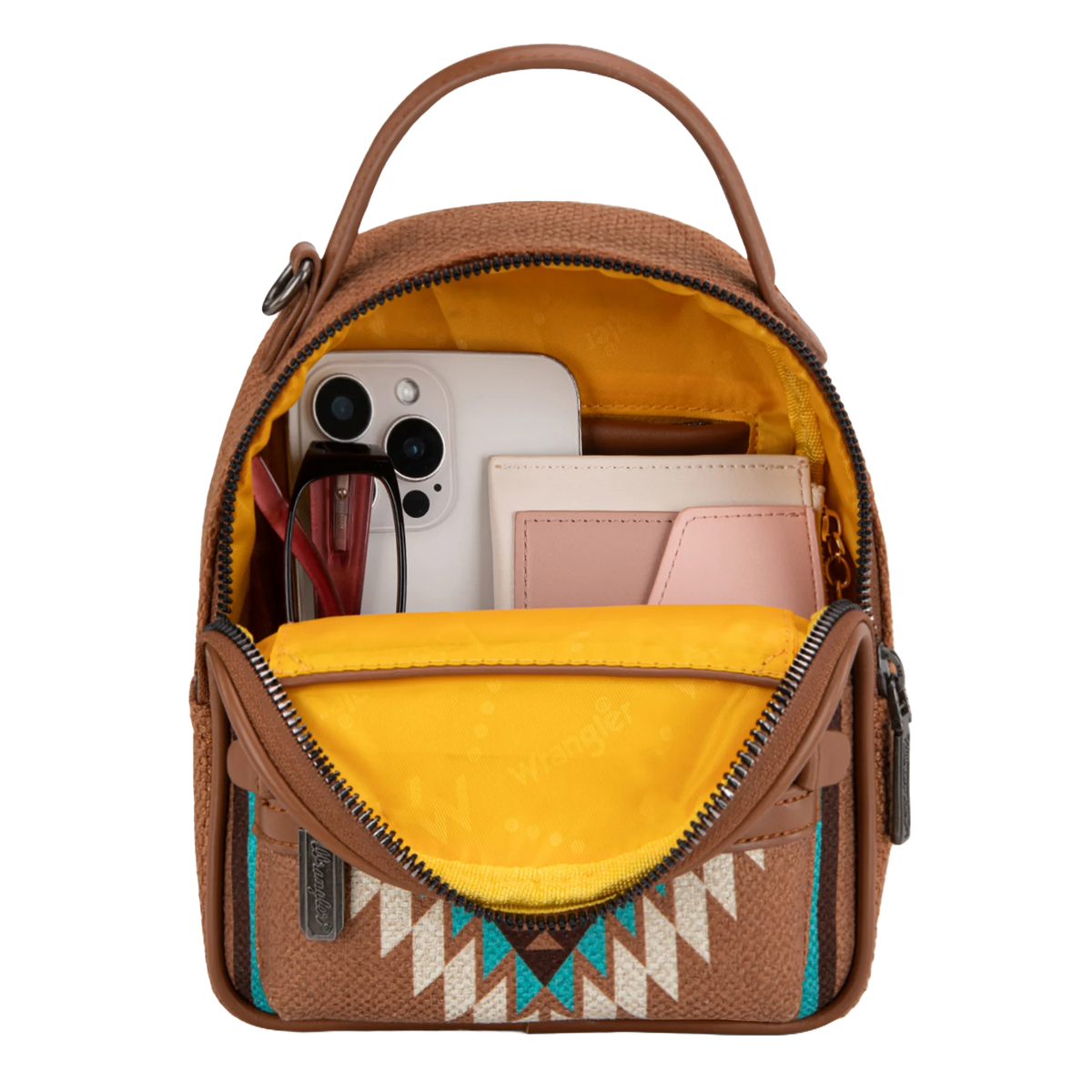 Wrangler Ladies Southwestern Brown Mini Backpack With Coin Purse WG174