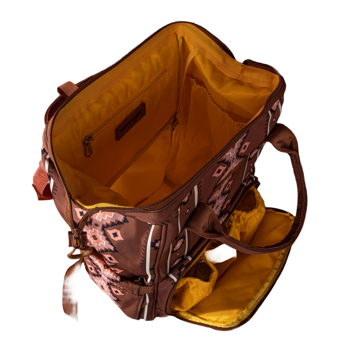 Wrangler Ladies Aztec Printed Callie Camel Brown Diaper Bag WG2204-911