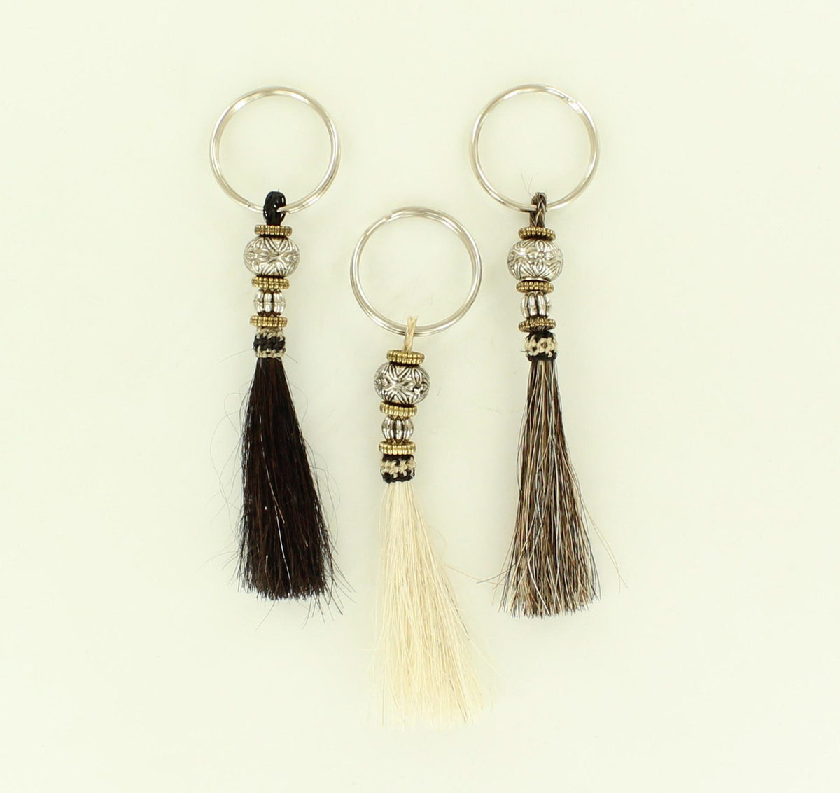 M&F Ladies Metal Beaded Horse Hair Key Chain 2351099