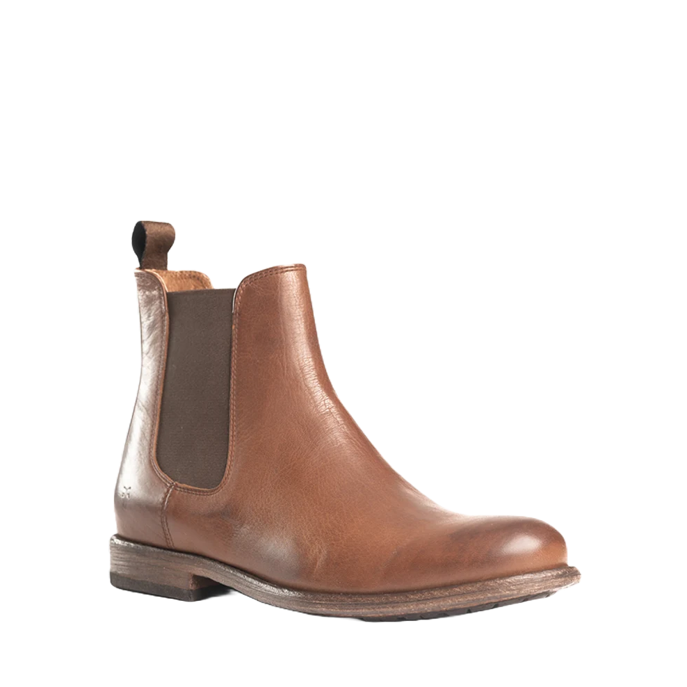 Frye Men's Tyler Chelsea Round Toe Cognac Ankle Boots 3480870-COG