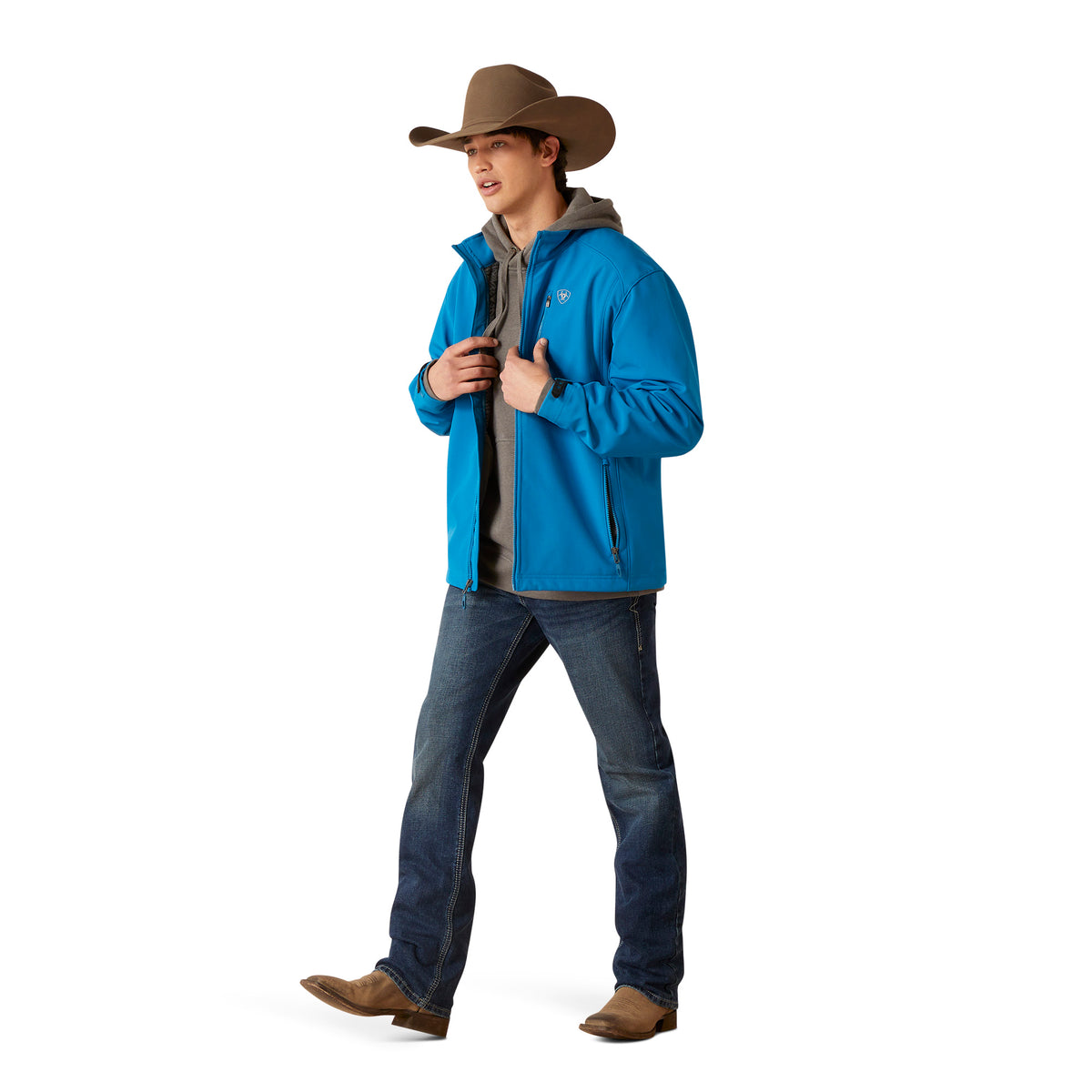 Ariat Men's Logo 2.0 Softshell Mykonos Blue Jacket 10046731
