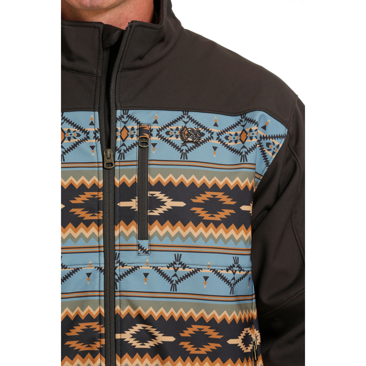 Cinch Men's Brown Aztec Print Bonded Jacket MWJ1583004