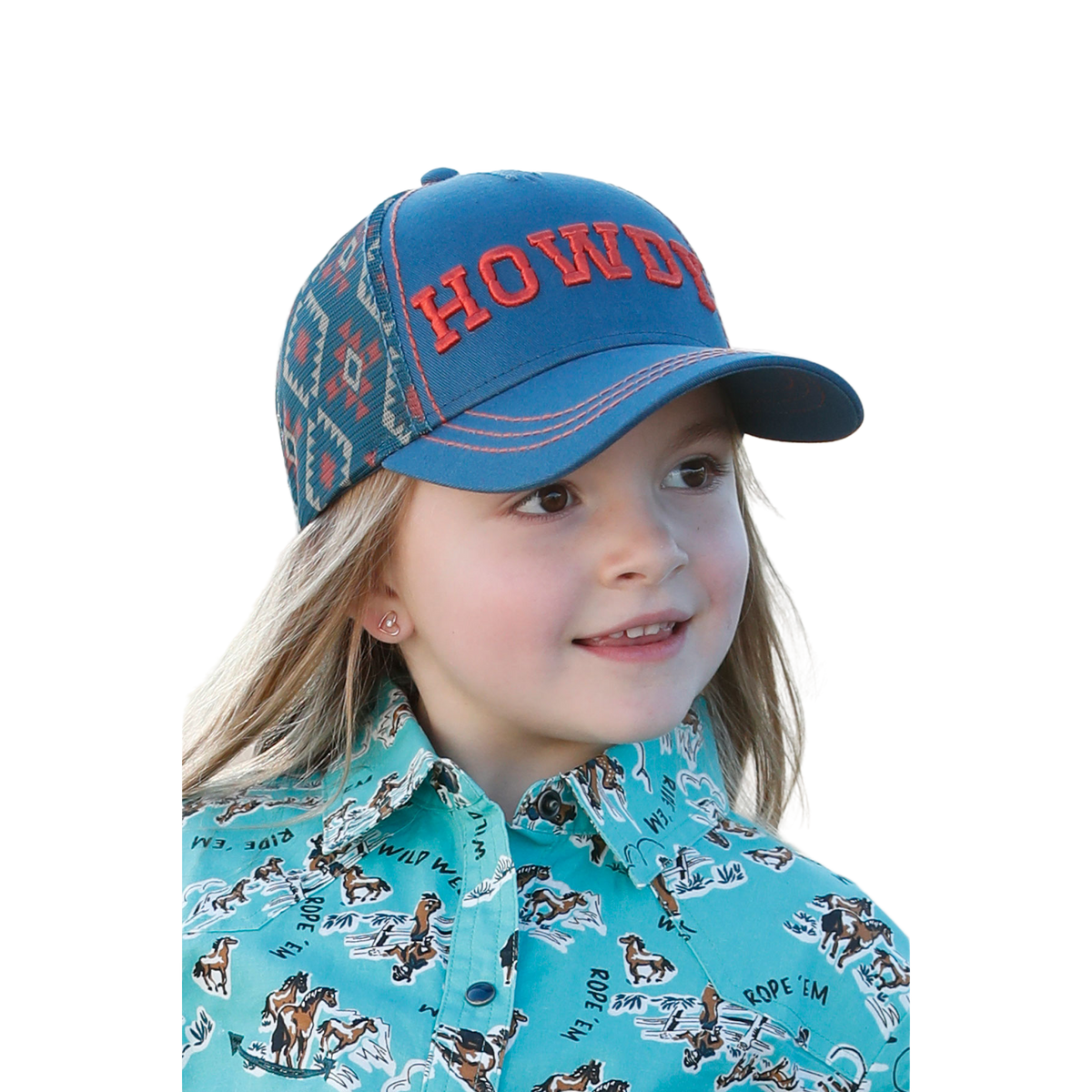 Cinch Youth Girl's Teal Howdy Trucker Hat CCC0042022