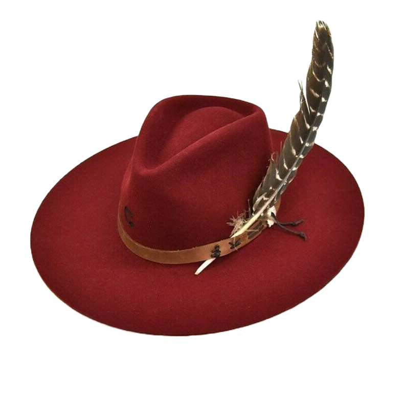 Charlie 1 Horse Burgundy Tee Pee 4X Felt Hat CWTEPE-493682