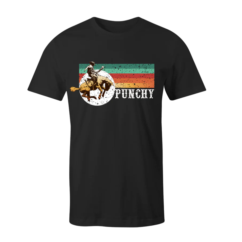 Hooey Men's "Punchy" Serape Stripe Black T-Shirt PT1646BK