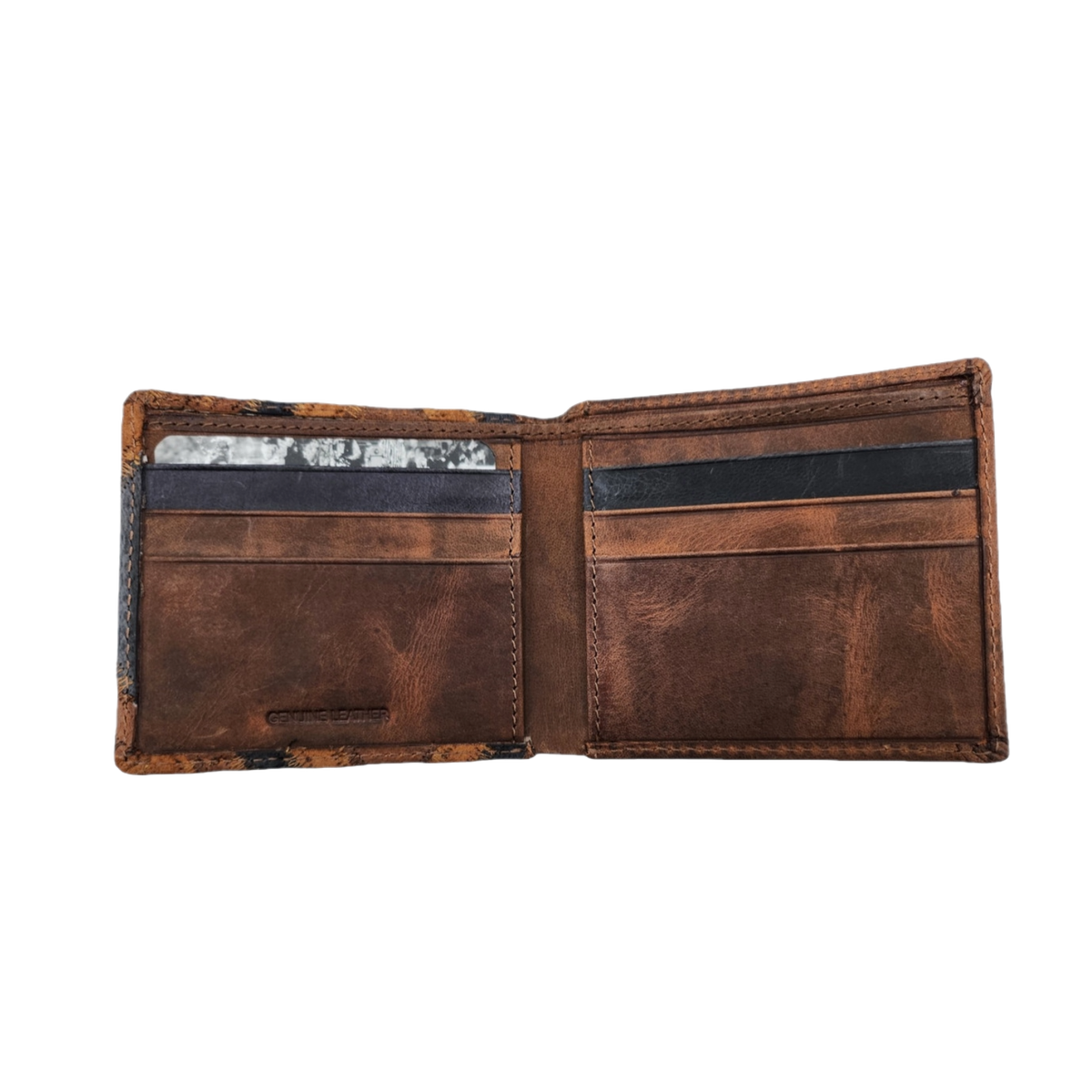 Hooey Men's Roughout Brown & Blue Bifold Wallet RBF015-BRTN