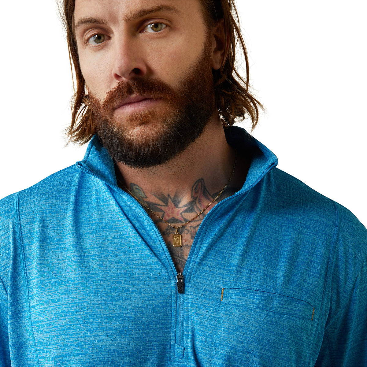 Ariat® Men's Rebar Evolution Scuba Blue 1/2 Zip Pullover 10043621